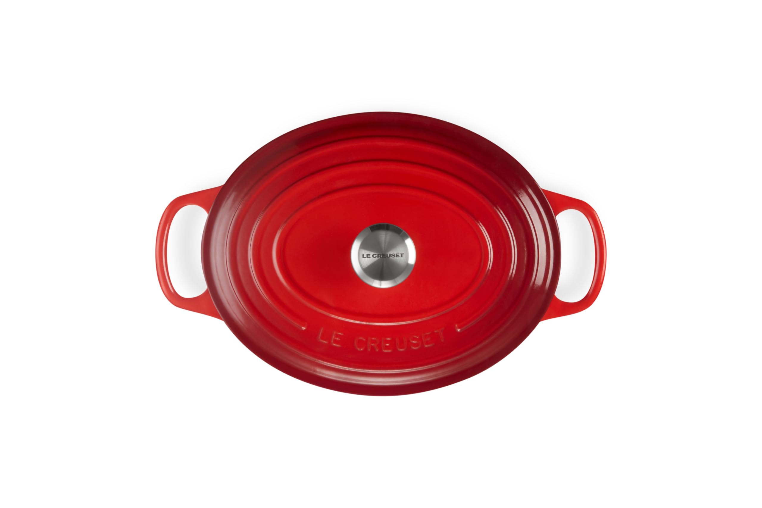 Le Creuset Cast Iron Signature Oval Casserole, 27cm, Cherry Red