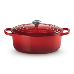 Le Creuset Cast Iron Signature Oval Casserole, 27cm, Cherry Red