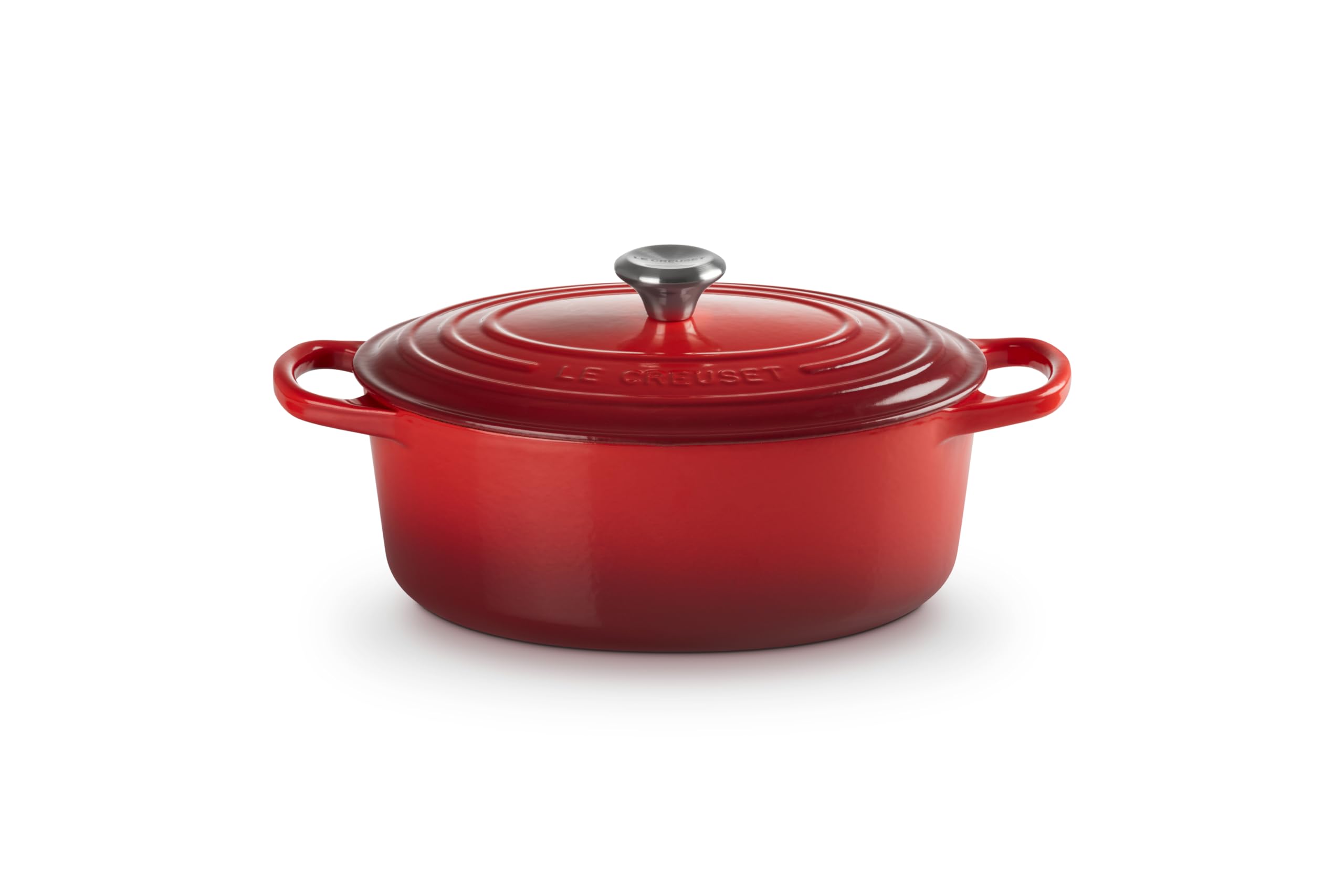 Le Creuset Cast Iron Signature Oval Casserole, 27cm, Cherry Red