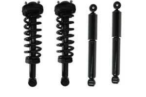 dta 70018 full set 2 front complete struts with springs and mounts + 2 rear shocks 4-pc set, (2wd only) compatible with 2004-2008 ford f-150, 2006-2008 lincoln mark lt