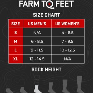 Farm to Feet Unisex Greensboro Multisport Merino Wool 3/4 Crew Socks, Dark Shadow, Medium