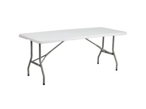 flash furniture kathryn 6-foot bi-fold granite white plastic folding table