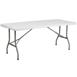 Flash Furniture Kathryn 6-Foot Bi-Fold Granite White Plastic Folding Table