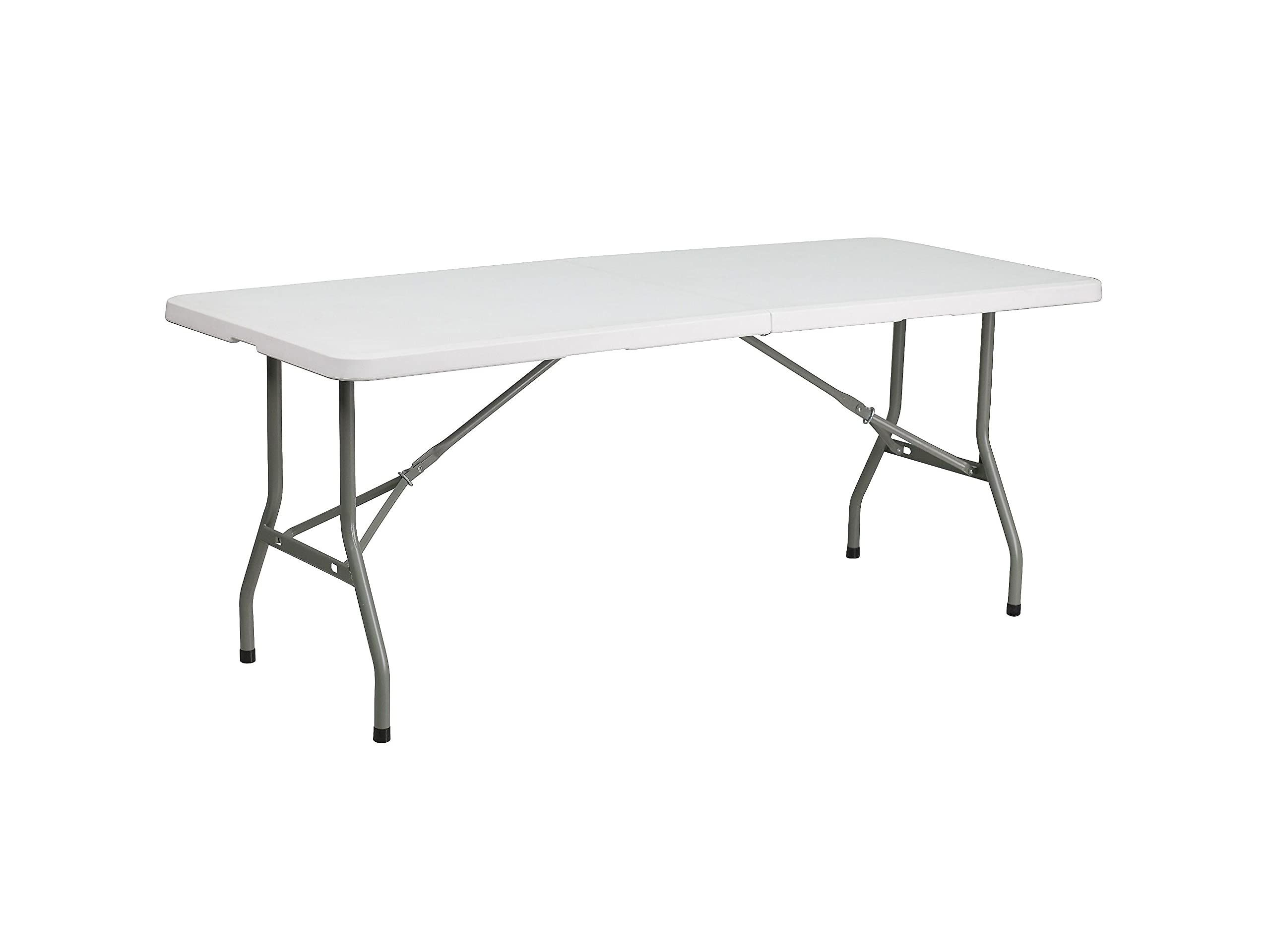 Flash Furniture Kathryn 6-Foot Bi-Fold Granite White Plastic Folding Table