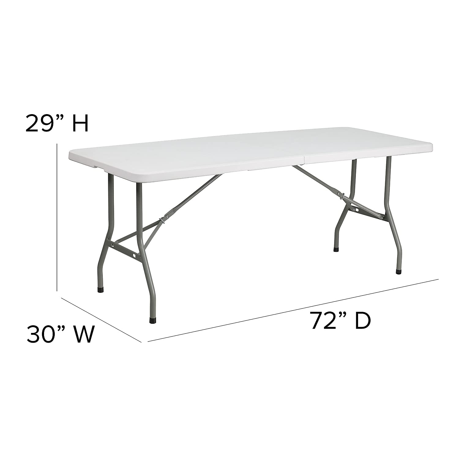 Flash Furniture Kathryn 6-Foot Bi-Fold Granite White Plastic Folding Table