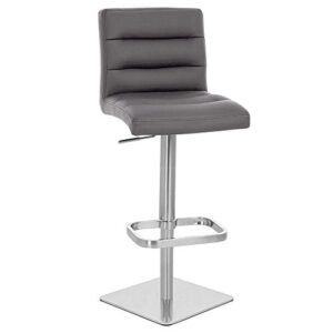 zuri furniture modern adjustable height slate lush bar stool with brushed square base