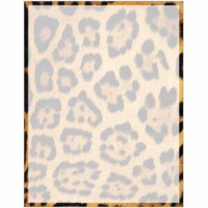 full leopard print with border stationery letter paper - wildlife animal theme design - gift - business - office - party - school supplies