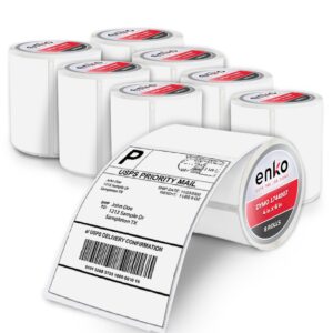 enKo Compatible Zebra 4x6 Label/Dymo Labels 1744907 (4 x 6") for Dymo Labelwriter 4XL Shipping Zebra Direct Thermal Printer (8 Rolls, 1760 Labels)