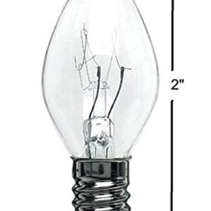 Creative Hobbies (25 Pack Night Light Bulbs, C7, Clear, Steady Burning, 4 Watt, Candelabra Base E12 (Chandelier Size Base)