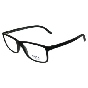 polo ralph lauren ph 2126 5534 matte black plastic rectangle eyeglasses 53mm