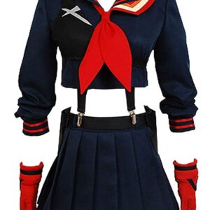 Ya-cos Halloween KILL la KILL Girl's Ryuko Matoi Dress Suit Cosplay Costume,Navy,Womens: X-Small