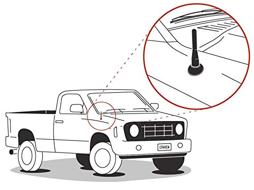 CravenSpeed Stubby Antenna Compatible with Ford F-250 2009-2023 | 3.2 Inches | Short Antenna Replacement | Made in The USA