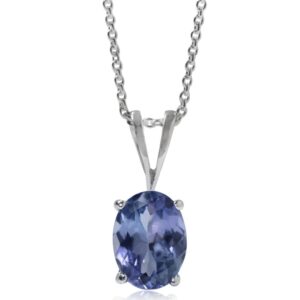 silvershake 1.32ct. genuine tanzanite 925 sterling silver solitaire pendant with 18 inch chain necklace