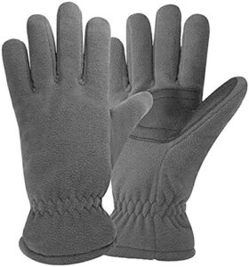 igloosbuilt men's insulated waterproof fleece gloves, charcoal, medium/large