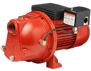 red lion rl-swj100 1 hp, 17 gpm dual voltage (115/230 volts) cast iron shallow well jet pump, red, 97081001