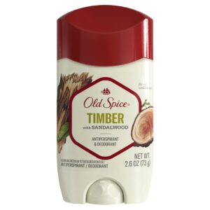 old spice antiperspirant & deodorant for men, timber scent with sandalwood, 2.6 oz