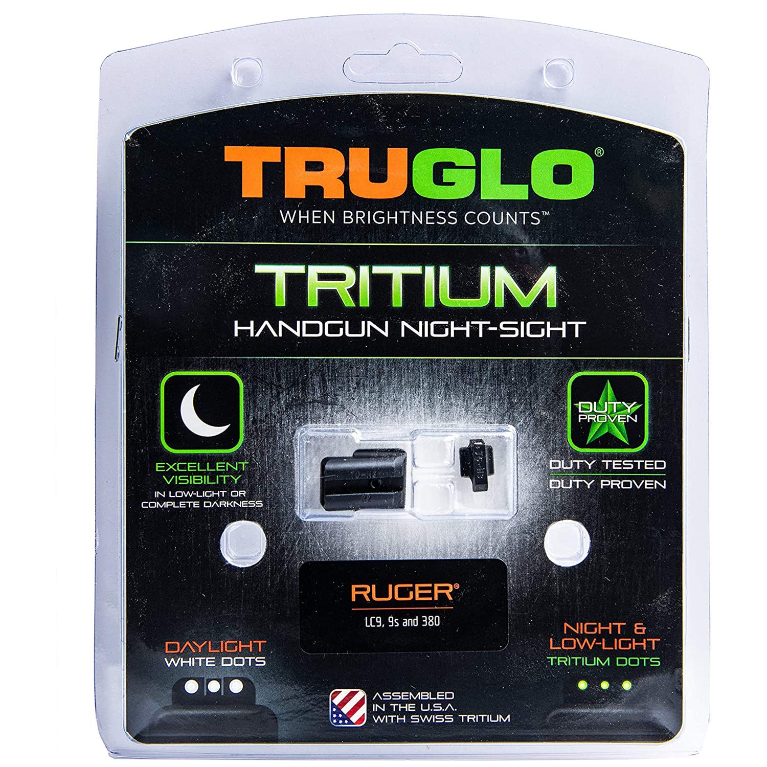 TruGlo Trit Glow in the Dark Pistol Sight, Ruger