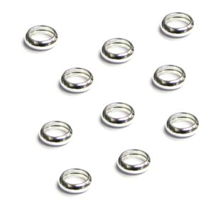 10 pcs bright 925 sterling silver 7mm round spacer ring fits european charm bracelets