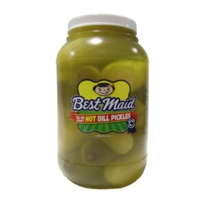 hot and spicy pickle whole dill pickles fresh pack, 1 gallon plastic jar best maid