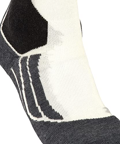 FALKE Women's SK2 Wool Ski Socks, Merino, Knee High, Mid Weight, Breathable Quick Dry, Warming Winter Athletic Sock, White (Off-White 2040), 6.5-7.5, 1 Pair