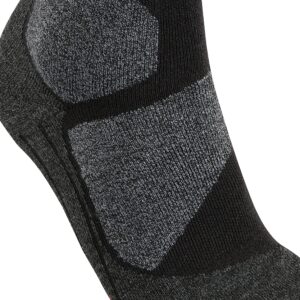 FALKE Men's SB2 Ski Socks For Snowboarding, Merino Wool, Knee High, Mid Weight Cushion, Breathable Quick Dry, Black (Black-Mix 3010), 12.5-13.5, 1 Pair