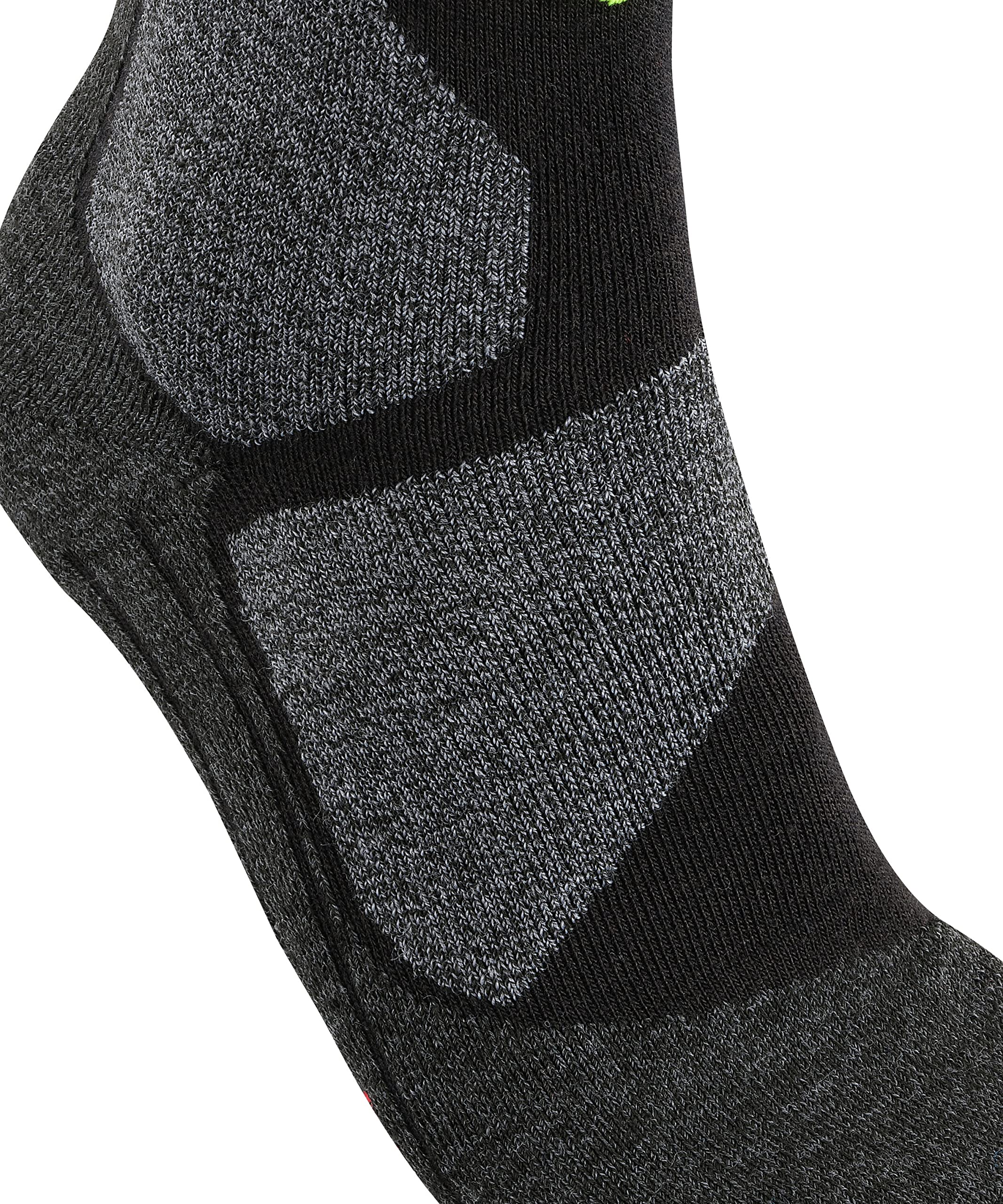 FALKE Men's SB2 Ski Socks For Snowboarding, Merino Wool, Knee High, Mid Weight Cushion, Breathable Quick Dry, Black (Black-Mix 3010), 12.5-13.5, 1 Pair