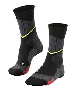 falke men's sc1 ski socks, merino wool, mid calf, ultra light cushion, breathable quick dry, winter athletic sock, black (black-mix 3010), 12.5-13.5, 1 pair