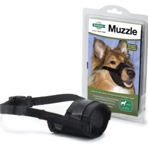 PetSafe Dog Muzzle - Large, Black - Comfortable Padding - Adjustable Sizing for Small, Medium and Large Dogs - Prevents Biting - Allows Room to Pant - Perfect for Visits to The Vet or Groomer