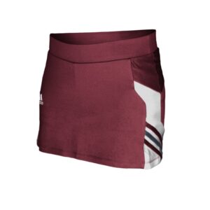 adidas women's team utility skort, burgundy-white large