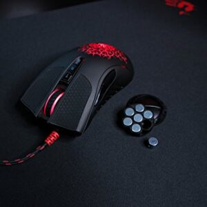 BLOODY AL90 Optical Gaming Mouse with Light Strike (LK) Optical Switch & Scroll - 8 Programmable Buttons and Advanced Macros - Ergonomic Right Hand Grip - Button Grips - Colored Profile Selection