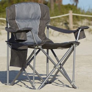 livingxl 500-lb. capacity heavy-duty portable chair charcoal 500 lb