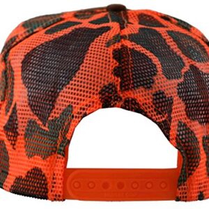 NIS Men's Summer Mesh Trucker Adjustable Cap Camouflage (Neon Orange Camo)