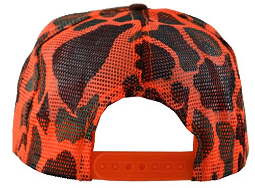 NIS Men's Summer Mesh Trucker Adjustable Cap Camouflage (Neon Orange Camo)