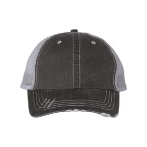 mega cap herringbone unstructured trucker cap one size black/ grey