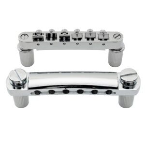 Musiclily Guitar Tune-O-Matic Bridge and Stop Bar Tailpiece with Anchors and Studs Set for Epiphone Les Paul LP SG Style 6 String Electric Guitar,Chrome