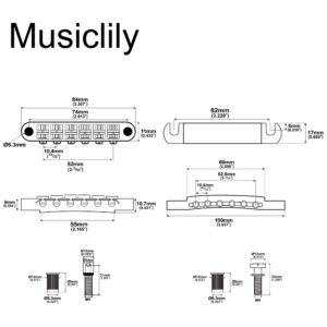 Musiclily Guitar Tune-O-Matic Bridge and Stop Bar Tailpiece with Anchors and Studs Set for Epiphone Les Paul LP SG Style 6 String Electric Guitar,Chrome