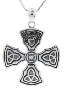 jewelry trends celtic trinity knights templar cross steling silver pendant necklace 22"