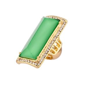 LUX ACCESSORIES Lime Green Pave Crystal Cocktail Stretch Ring