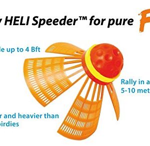 Speedminton SM01-FUN-10 FUN Set - Alternative to beach ball, spike ball, badminton, incl. 1 HELI and one FUN Speeder, perfect for the beach, park or backyard, Blue Orange