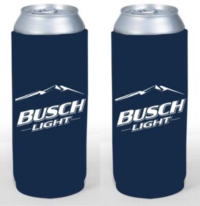 beer can or bottle beverage holder coolers - coors, miller, budweiser more (busch light - tall boy 2-pack)