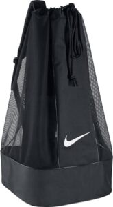 nike club team swoosh soccer ball bag - black/black/white, 86 x 47 x 47 cm, 164 l