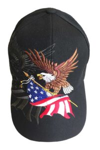 aesthetinc patriotic american american flag design baseball cap with usa 3d embroidery (black)