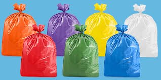 USA-Made Colorful Trash Bags in Variety of Sizes and Colors (10, BLUE 33 GALLONS)