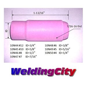 WeldingCity TIG Welding Torch Accessory Kit for Gas Lens Setup 3/32" Collet-Gas Lens-Ceramic Cup-Gasket-Back Cap in Torch 17, 18 and 26 Miller Lincoln Hobart ESAB Weldcraft (T14)