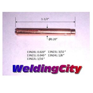 WeldingCity TIG Welding Torch Accessory Kit (1/8") Collet-Large Gas Lens-Ceramic Cup-Gasket-Back Cap for Torch 9, 20 and 25 Series Lincoln Miller Hobart ESAB Weldcraft CK AHP (T45)