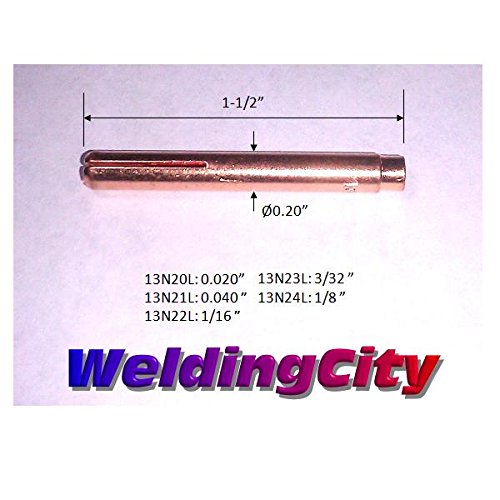 WeldingCity TIG Welding Torch Accessory Kit (1/8") Collet-Large Gas Lens-Ceramic Cup-Gasket-Back Cap for Torch 9, 20 and 25 Series Lincoln Miller Hobart ESAB Weldcraft CK AHP (T45)