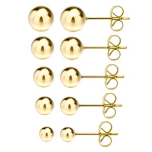 jewelrieshop ball earrings 316l surgical steel earrings round ball stud earrings set for women