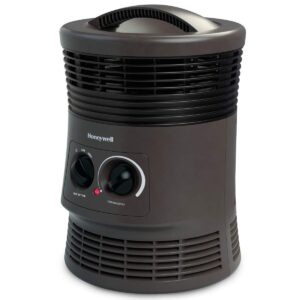 honeywell hhf360v 360 degree surround fan forced heater with surround heat output charcoal grey energy efficient portable heater with adjustable thermostat & 2 heat settings, small