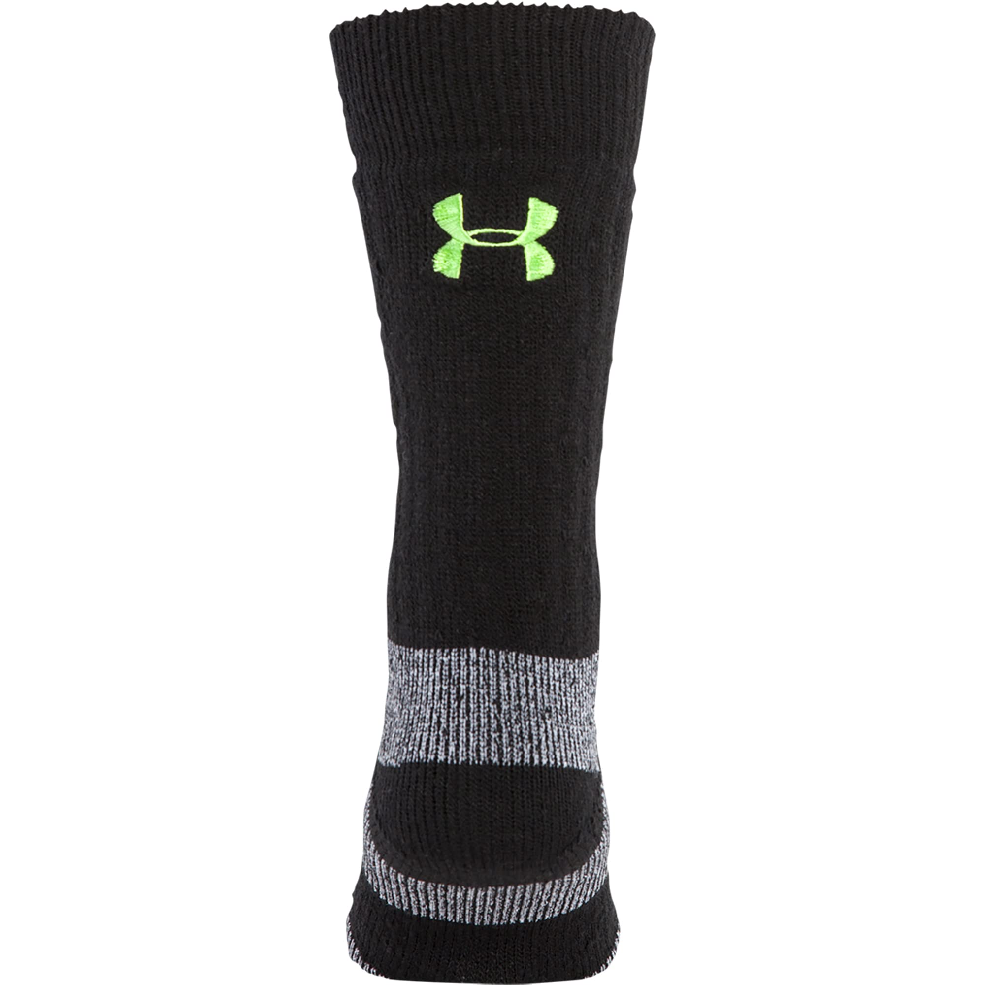 Under Armour Adult Scent Control II Crew Socks, 1-Pair, Black/Velocity Green, Large