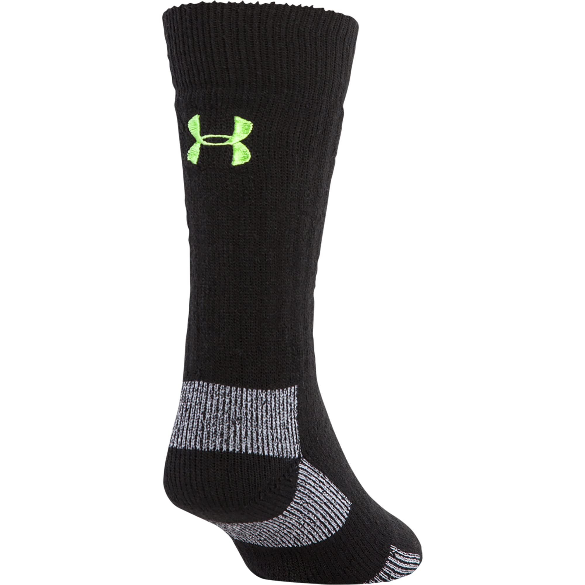 Under Armour Adult Scent Control II Crew Socks, 1-Pair, Black/Velocity Green, Large